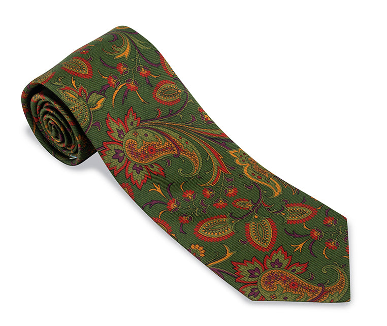 Green Alexander Floral Necktie - F5581 | R. Hanauer Bow Ties