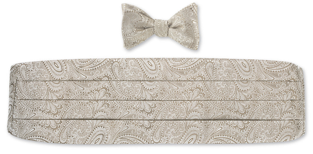 Champagne Paisley Cummerbund Set - CB1693 | R. Hanauer Bow Ties