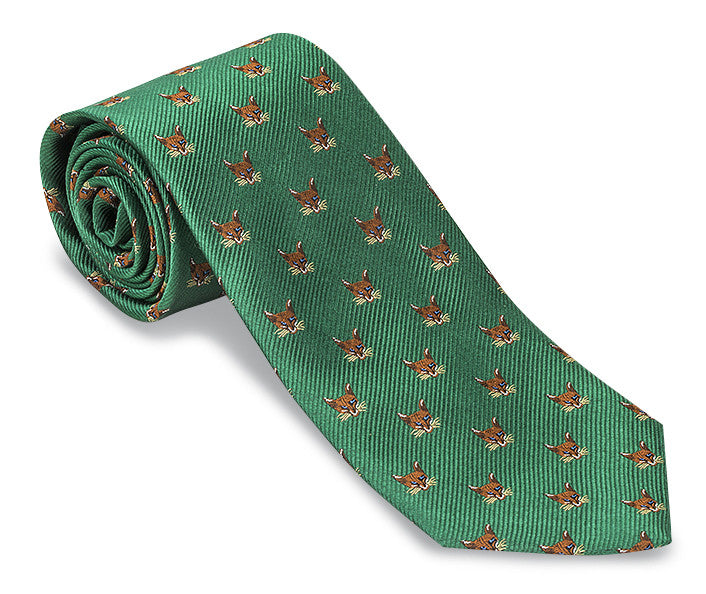 Green Fox Mask Necktie - F2005 | R. Hanauer Bow Ties