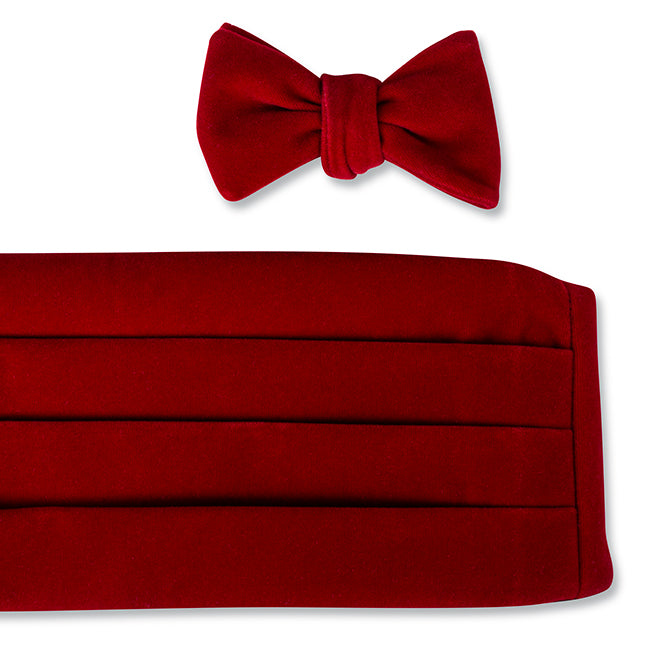 Red Velvet Cummerbund Set - CB4465 | R. Hanauer Bow Ties