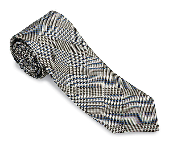 Black/Royal Glen Plaid Necktie - F470 | R. Hanauer Bow Ties