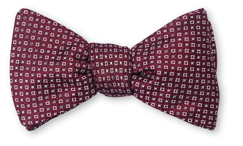 Burgundy Pendleton Neats Bow Tie | R. Hanauer Handmade Bow Ties